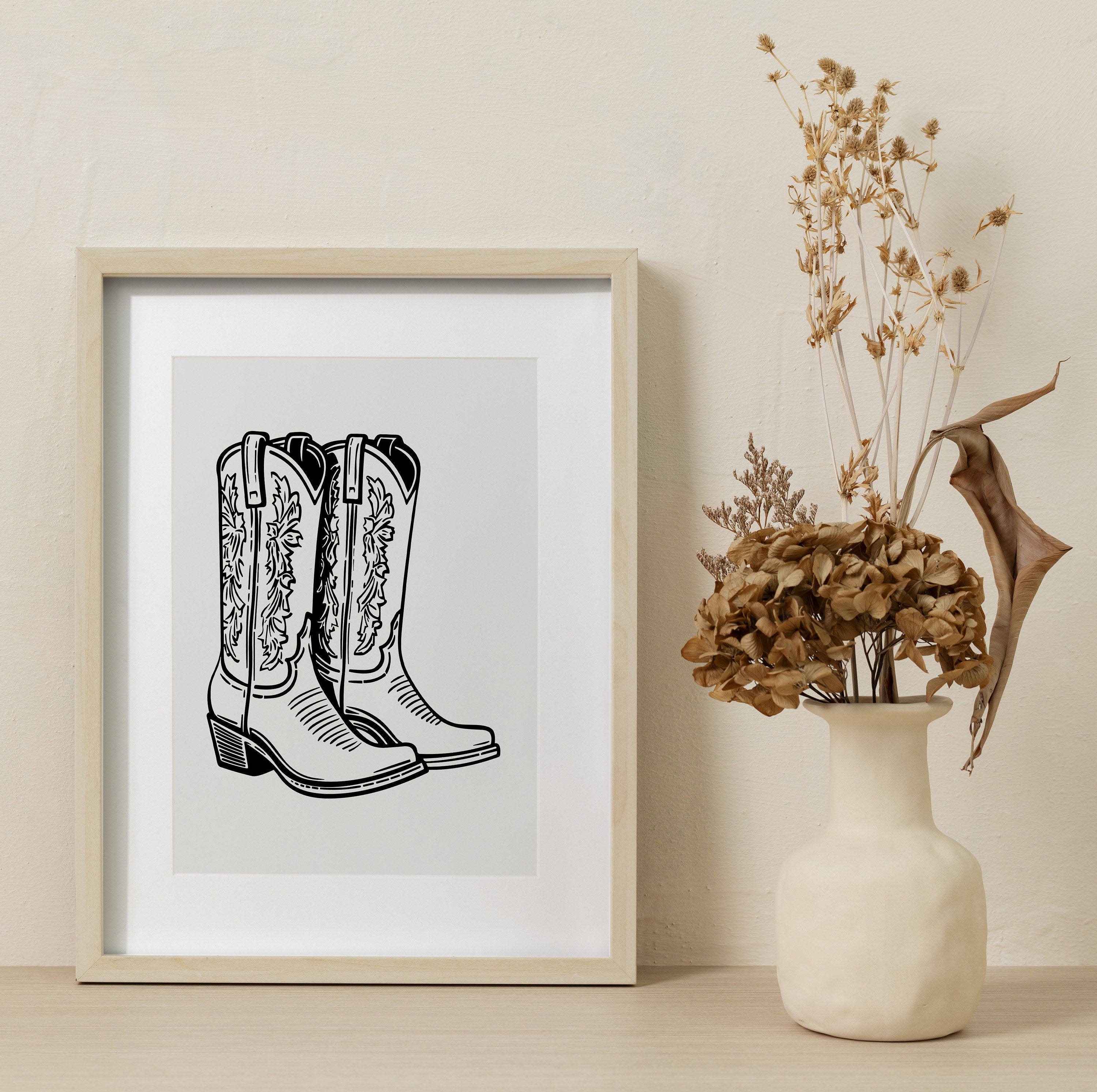 Cowboy Boots SVG, Western Boots Outlines. Rodeo Boots. Ranch, Cowgirl ...