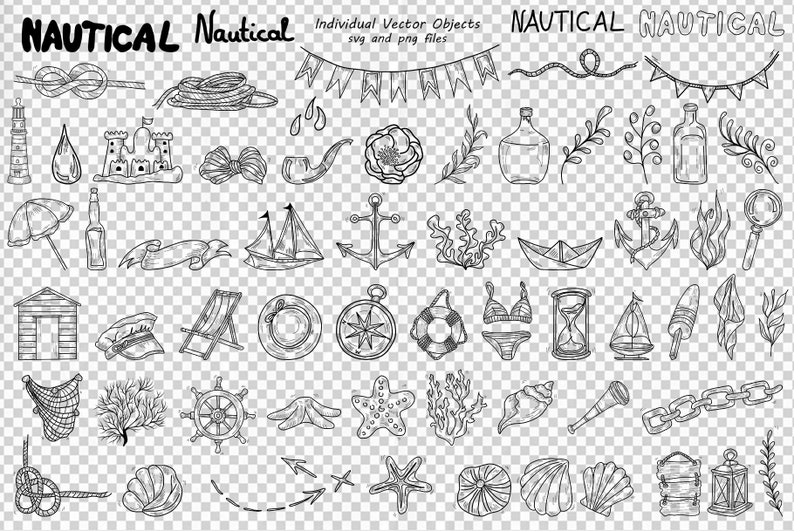 Nautical SVG Clipart, Vector Marine Clipart, Under the Sea Clipart ...