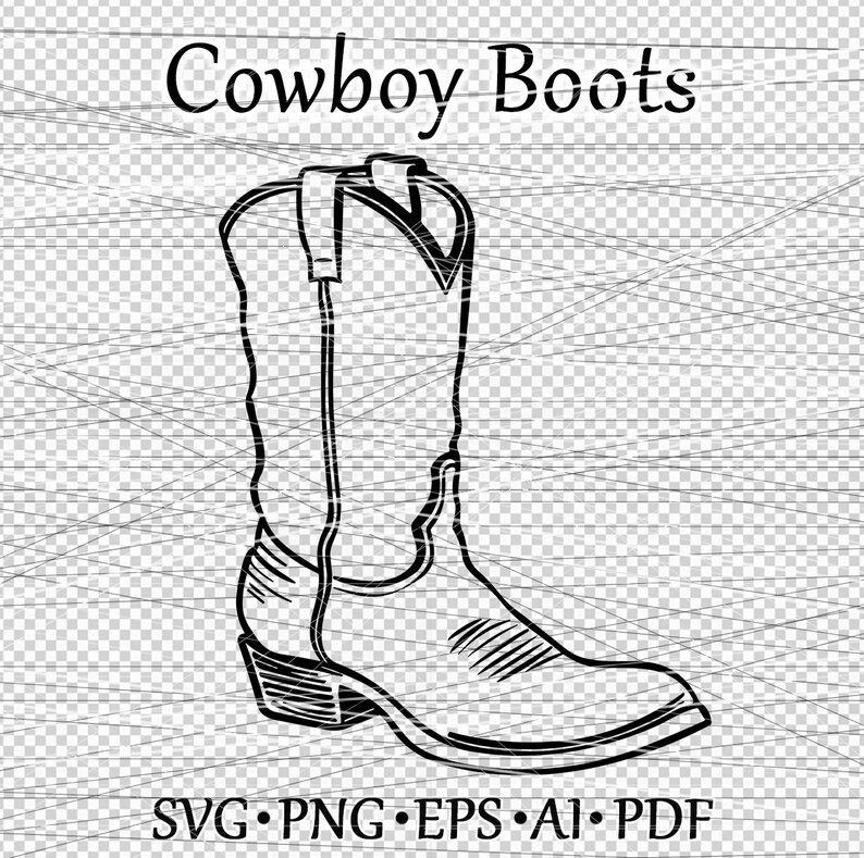 Cowboy Boots SVG, Western Boots Outlines. Rodeo Boots. Ranch, Cowgirl ...