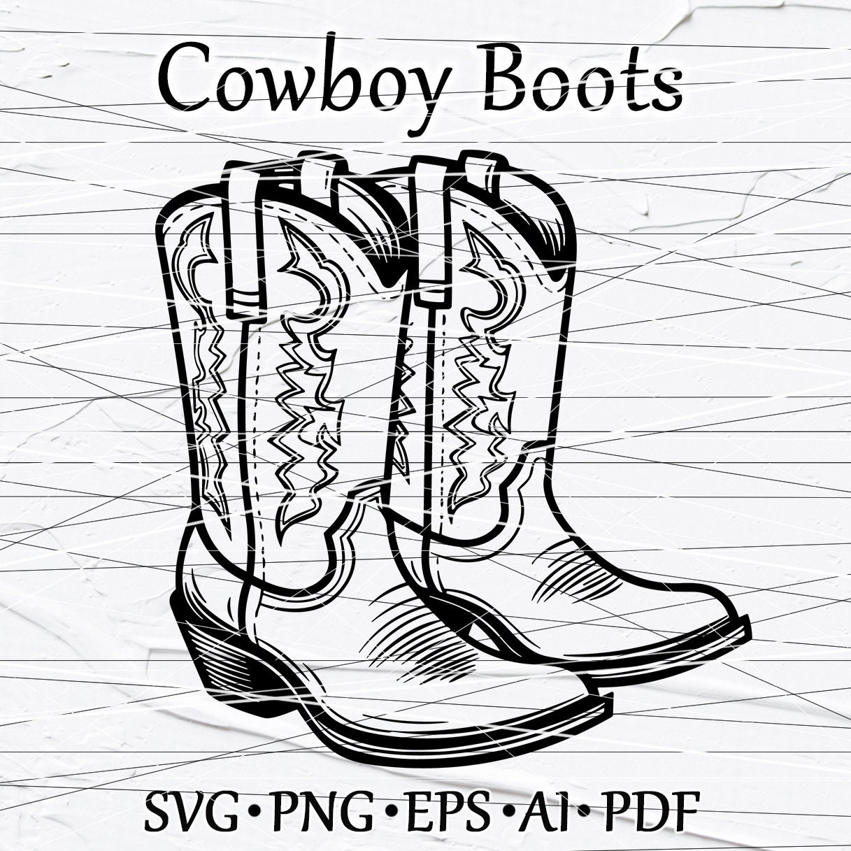 Cowboy Boots SVG, Western Boots Outlines. Rodeo Boots. Ranch, Cowgirl ...
