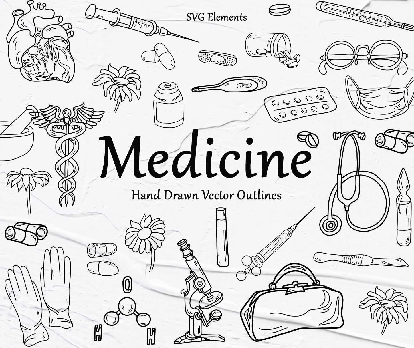 Medicine SVG Clipart, Vector Medical Clipart, Medical Tools, Hospital ...