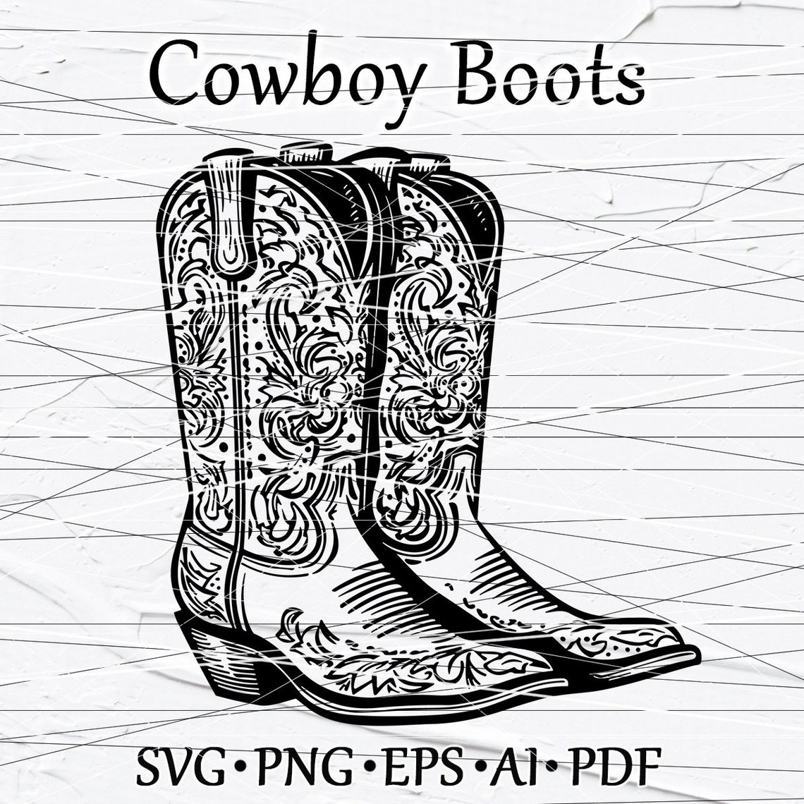 Cowboy Boots SVG, Western Boots Outlines. Rodeo Boots. Ranch, Cowgirl ...