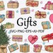 Gifts SVG Clipart, Vector Christmas Gifts Clipart, Birthday Clipart ...