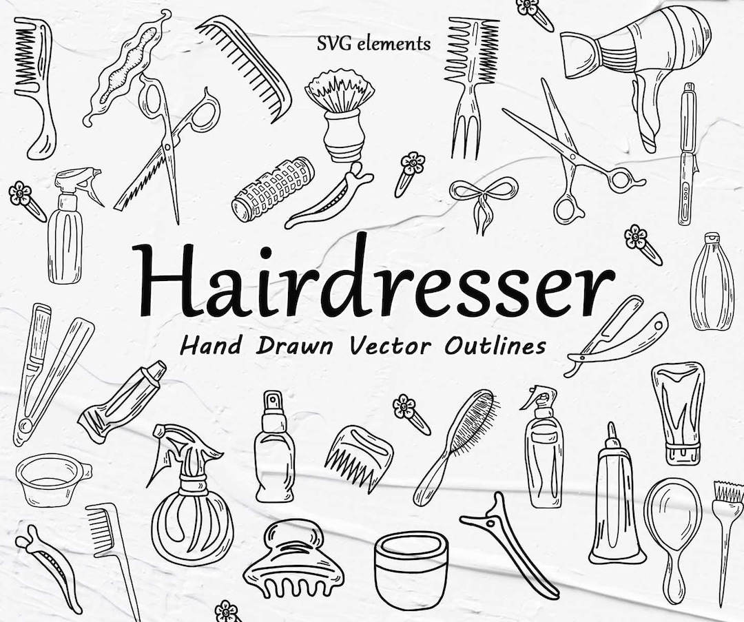 Hairdressing SVG Clipart. Vector Hairdresser Clipart. Beauty - Etsy