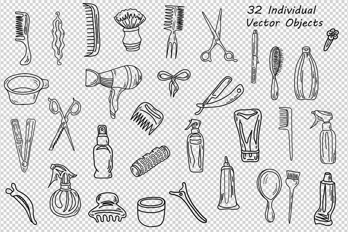 Hairdressing SVG Clipart. Vector Hairdresser Clipart. Beauty and ...