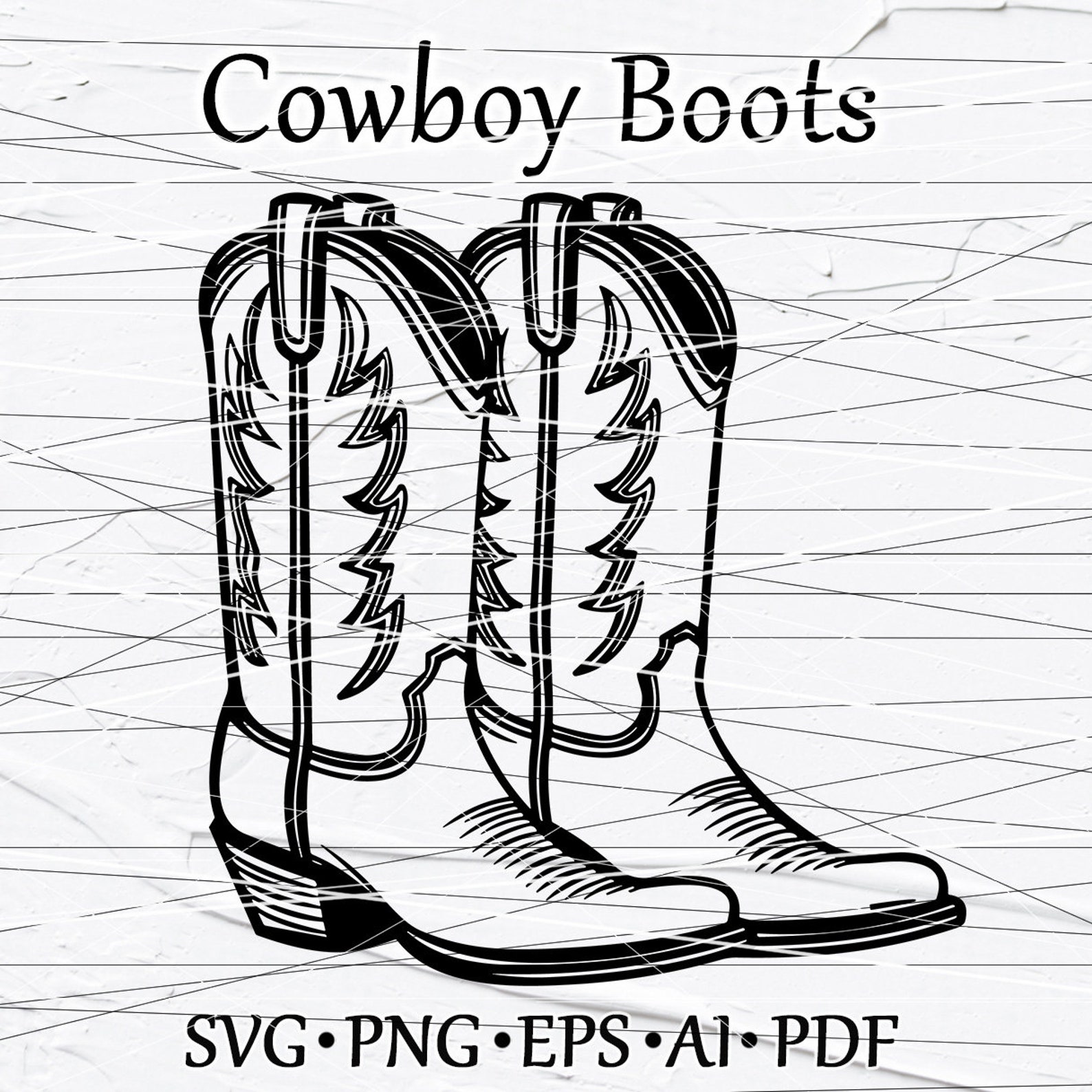 Cowboy Boots SVG, Western Boots Outlines. Rodeo Boots. Ranch, Cowgirl ...