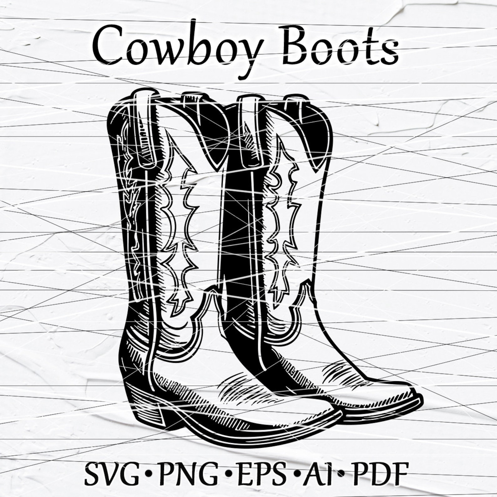 Cowboy Boots SVG, Western Boots Outlines. Rodeo Boots. Ranch, Cowgirl ...