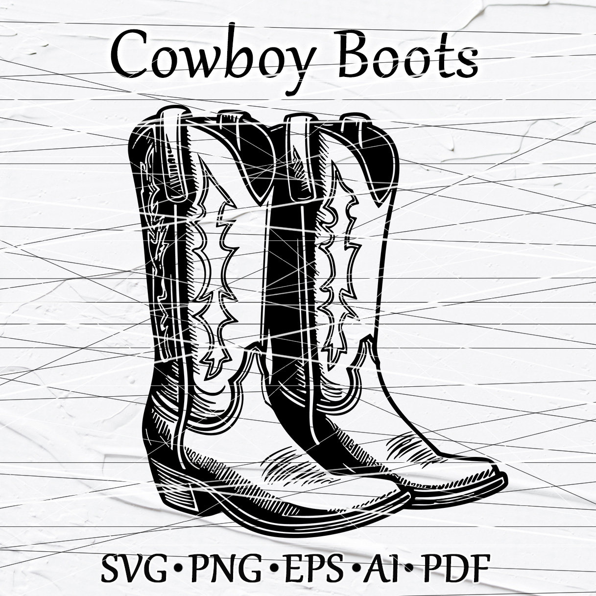 Cowboy Boots SVG, Western Boots Outlines. Rodeo Boots. Ranch, Cowgirl ...