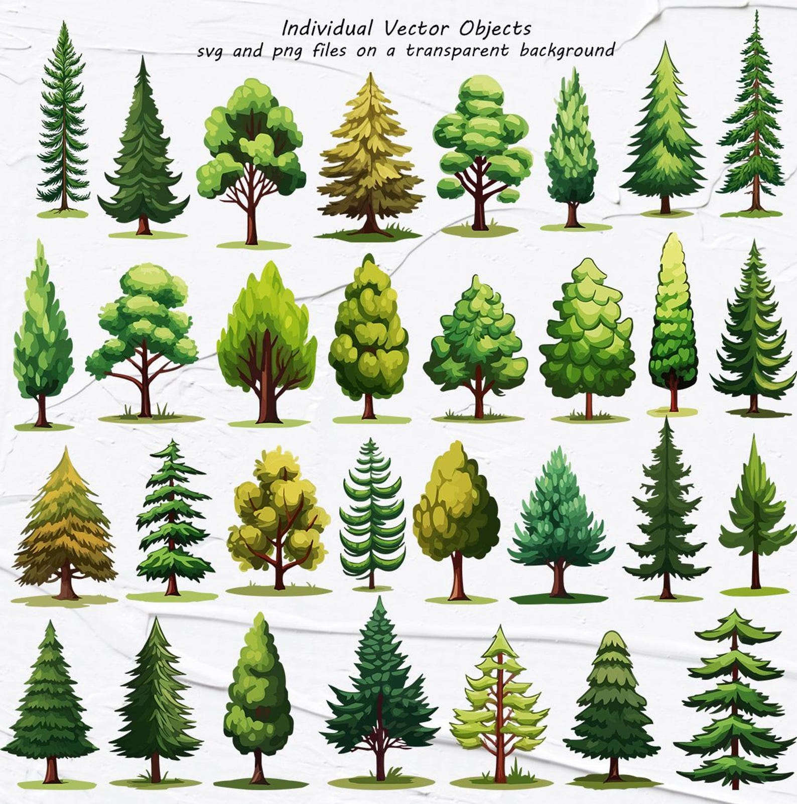 Forest Trees Clipart SVG. Tree Vector Clipart. Woodland Svg Clipart ...