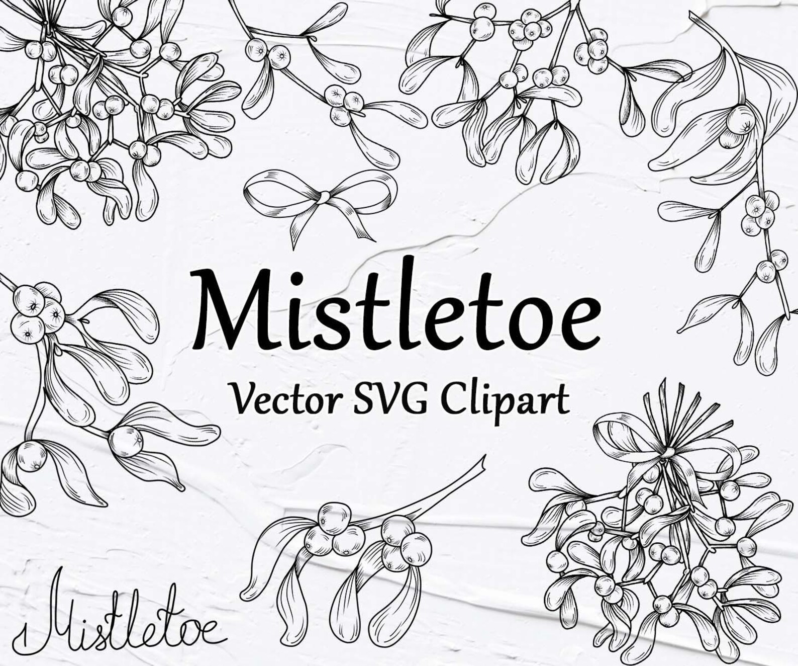 Mistletoe Clipart SVG. Mistletoe Outline Vector Clipart. Floral Svg ...