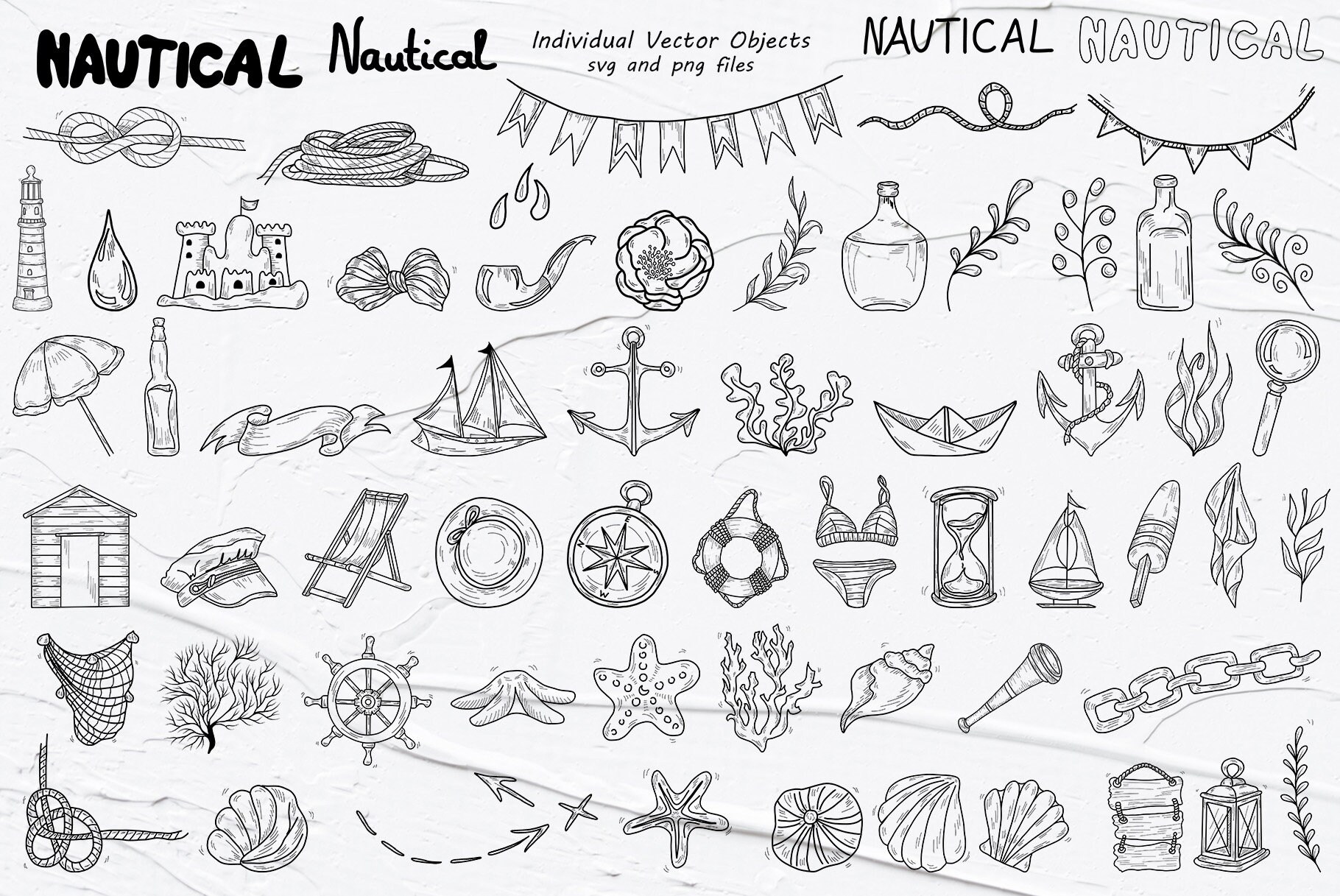 Nautical SVG Clipart, Vector Marine Clipart, Under the Sea Clipart ...
