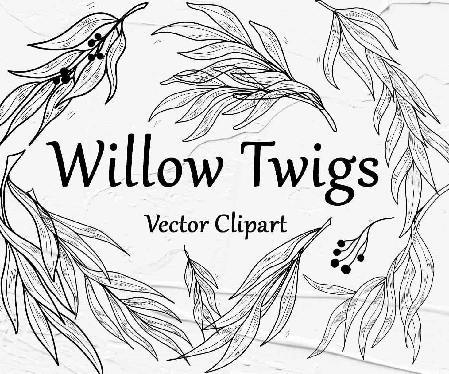 Twig Clipart Black And White