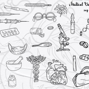 Medicine SVG Clipart, Vector Medical Clipart, Medical Tools, Hospital ...