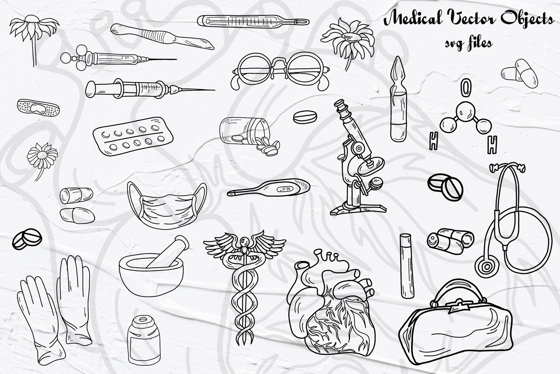 Medicine SVG Clipart, Vector Medical Clipart, Medical Tools, Hospital ...