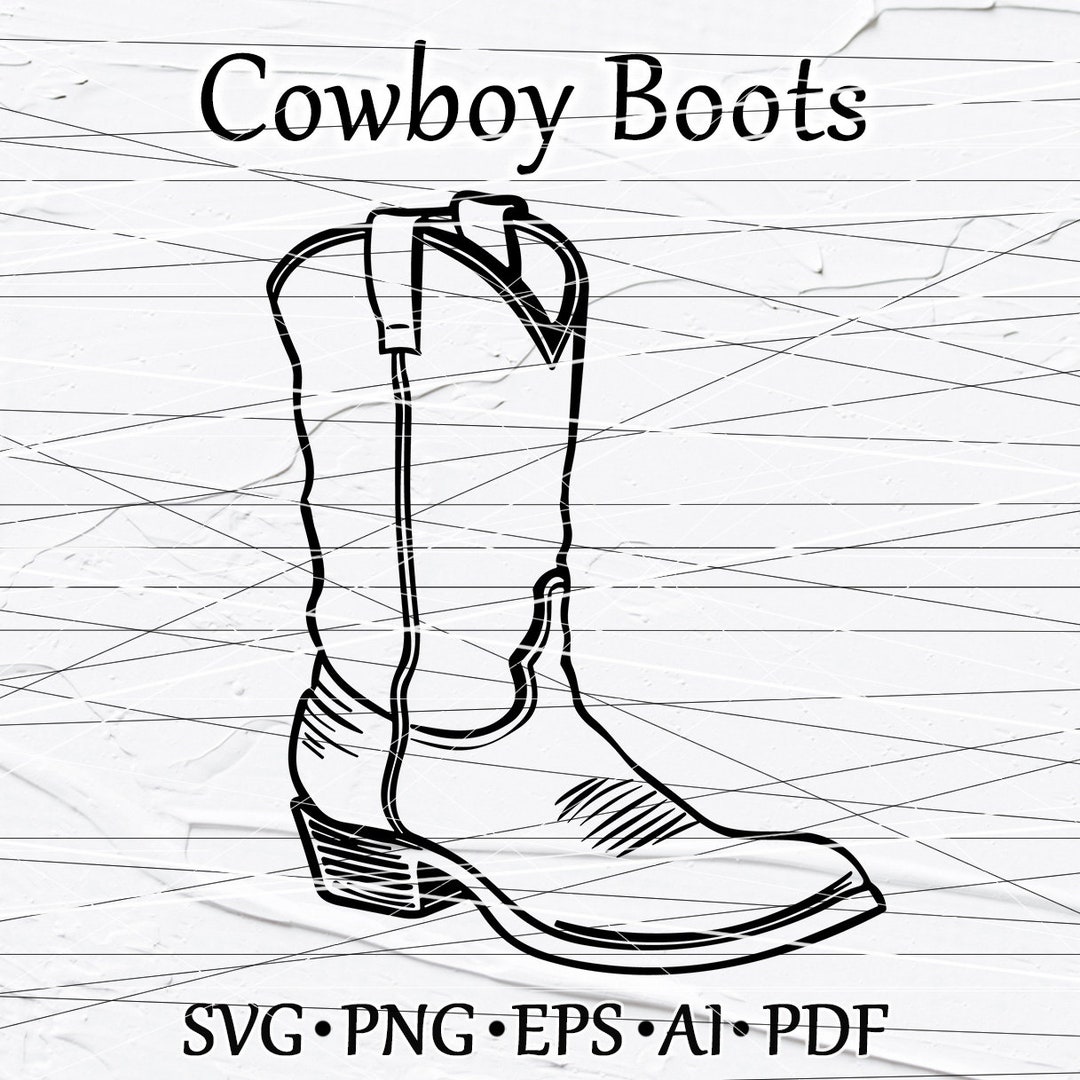 Cowboy Boots SVG, Western Boots Outlines. Rodeo Boots. Ranch, Cowgirl ...