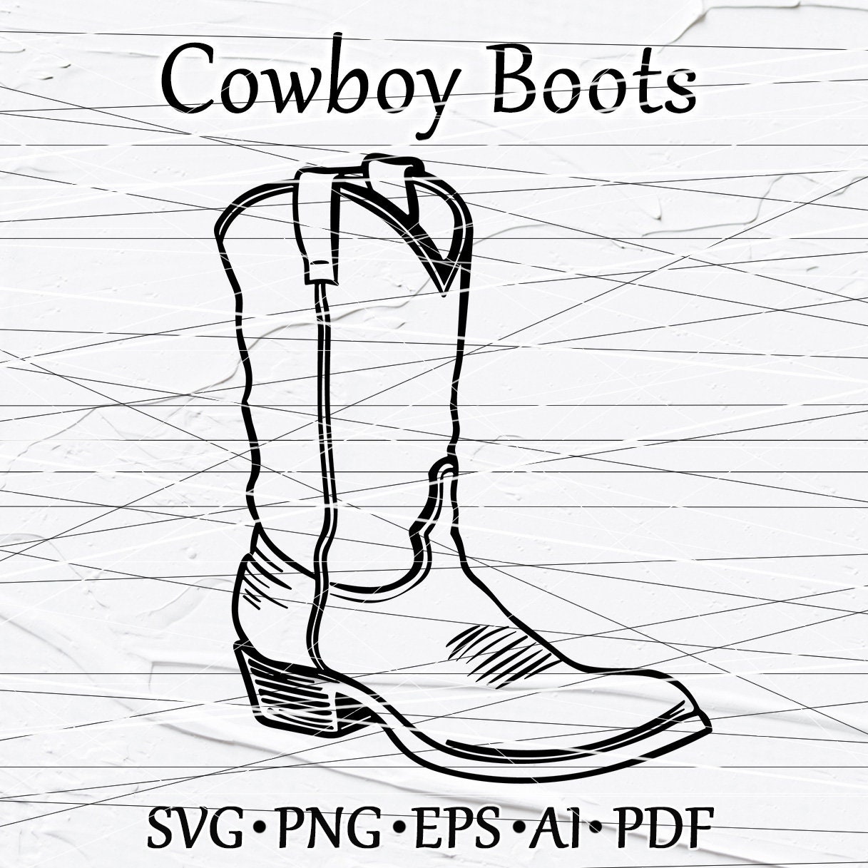 Cowboy Boots SVG, Western Boots Outlines. Rodeo Boots. Ranch, Cowgirl ...
