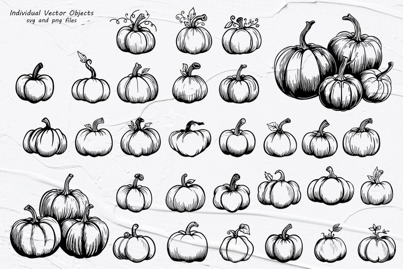 Halloween Pumpkin SVG Clipart, Halloween Clipart, Cute Pumpkin Faces ...