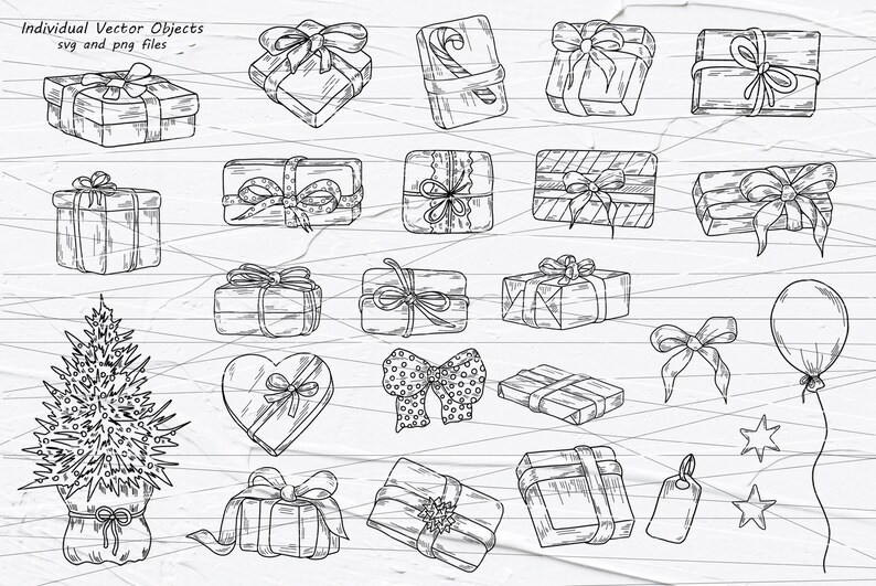 Gifts SVG Clipart, Vector Christmas Gifts Clipart, Birthday Clipart ...