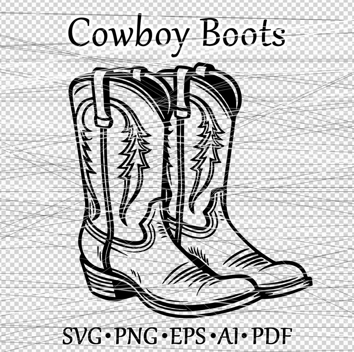 Cowboy Boots SVG, Western Boots Outlines. Rodeo Boots. Ranch, Cowgirl ...