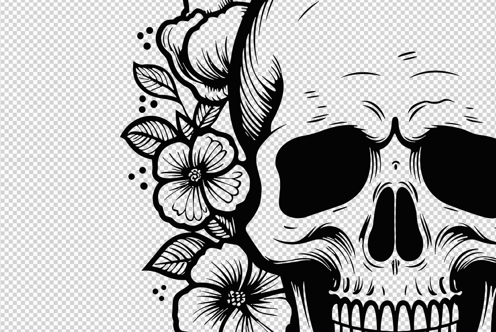 Floral Scull Clipart. Frolal Scull Svg Clipart. Skull SVG. Cricut ...
