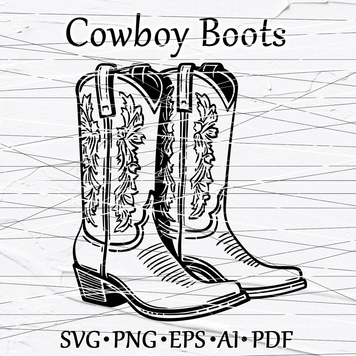 Cowboy Boots SVG, Western Boots Outlines. Rodeo Boots. Ranch, Cowgirl ...