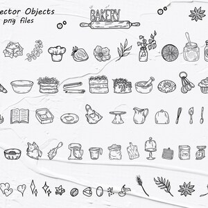 Baking SVG Clipart, Vector Bakery Clipart, Kitchen Tools, Baking ...
