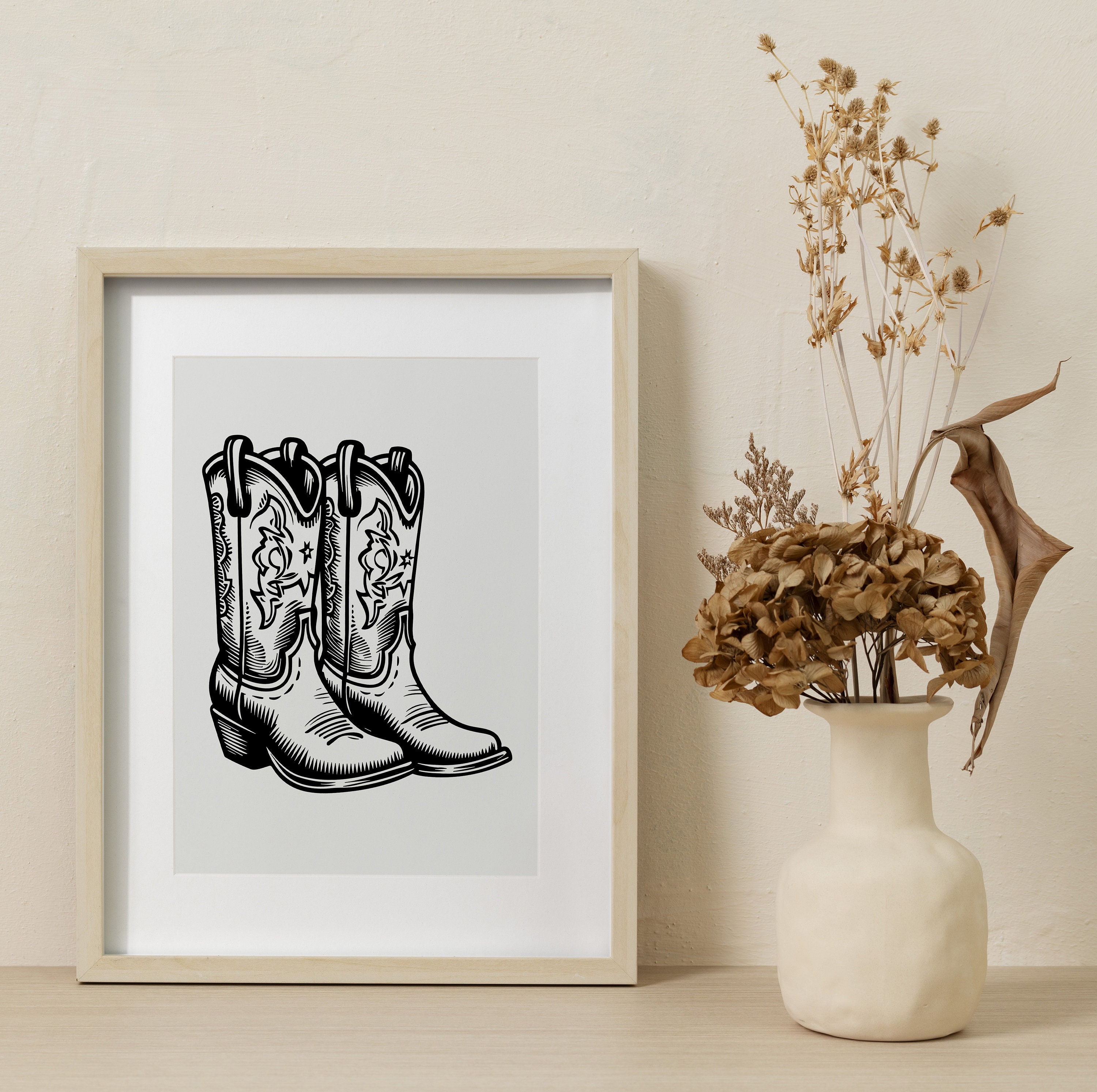 Cowboy Boots SVG, Western Boots Outlines. Rodeo Boots. Ranch, Cowgirl ...