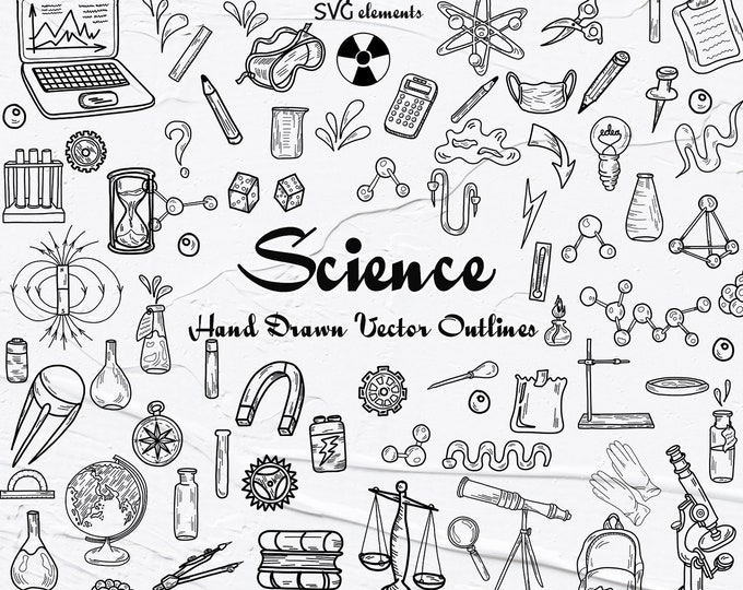 Hand Drawn Chemistry Clip Art Chemistry Elements and Symbols/back to ...