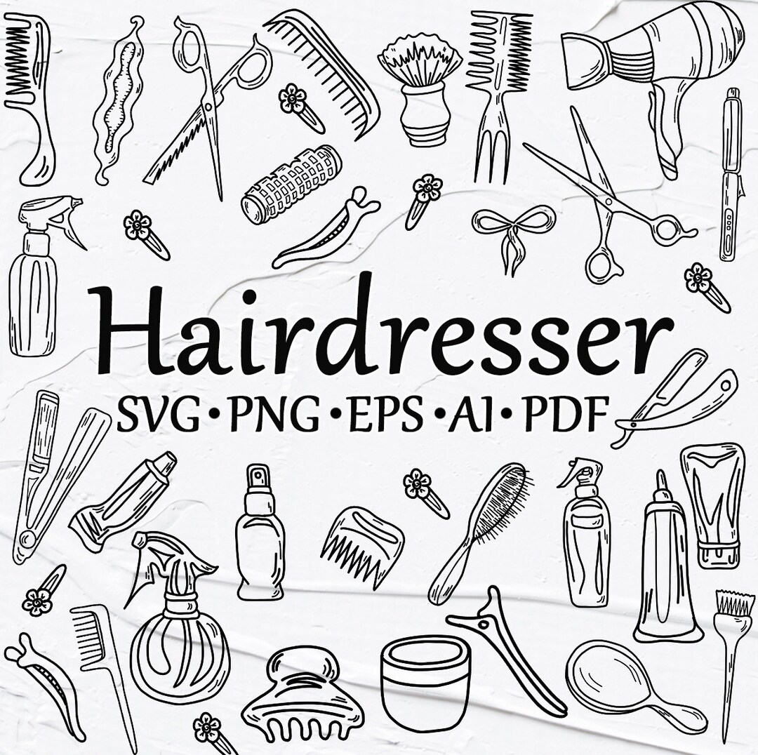 Hairdressing SVG Clipart. Vector Hairdresser Clipart. Beauty and ...