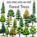 Forest Trees Clipart SVG. Tree Vector Clipart. Woodland Svg Clipart ...
