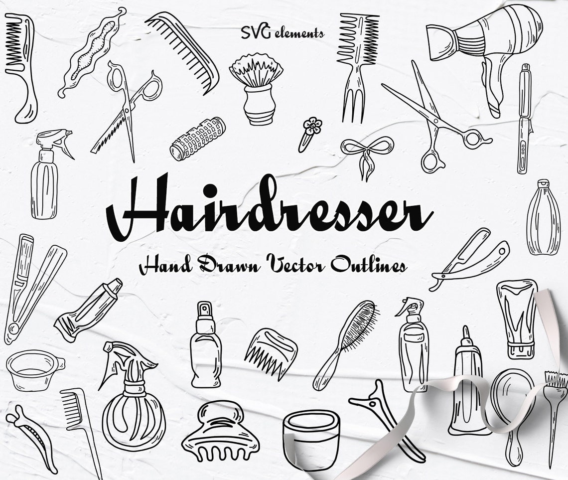 Hairdressing SVG Clipart. Vector Hairdresser Clipart. Beauty | Etsy