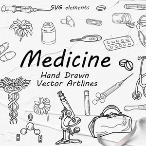 Medicine SVG Clipart, Vector Medical Clipart, Medical Tools, Hospital ...