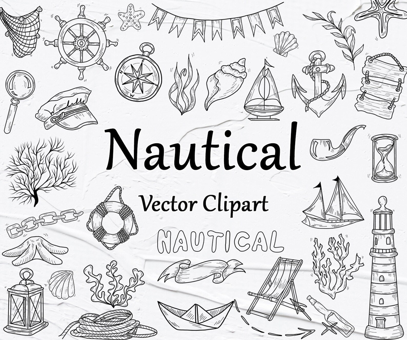 Nautical SVG Clipart, Vector Marine Clipart, Under the Sea Clipart ...
