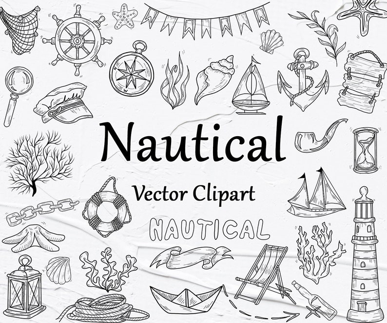 Nautical SVG Clipart, Vector Marine Clipart, Under the Sea Clipart ...