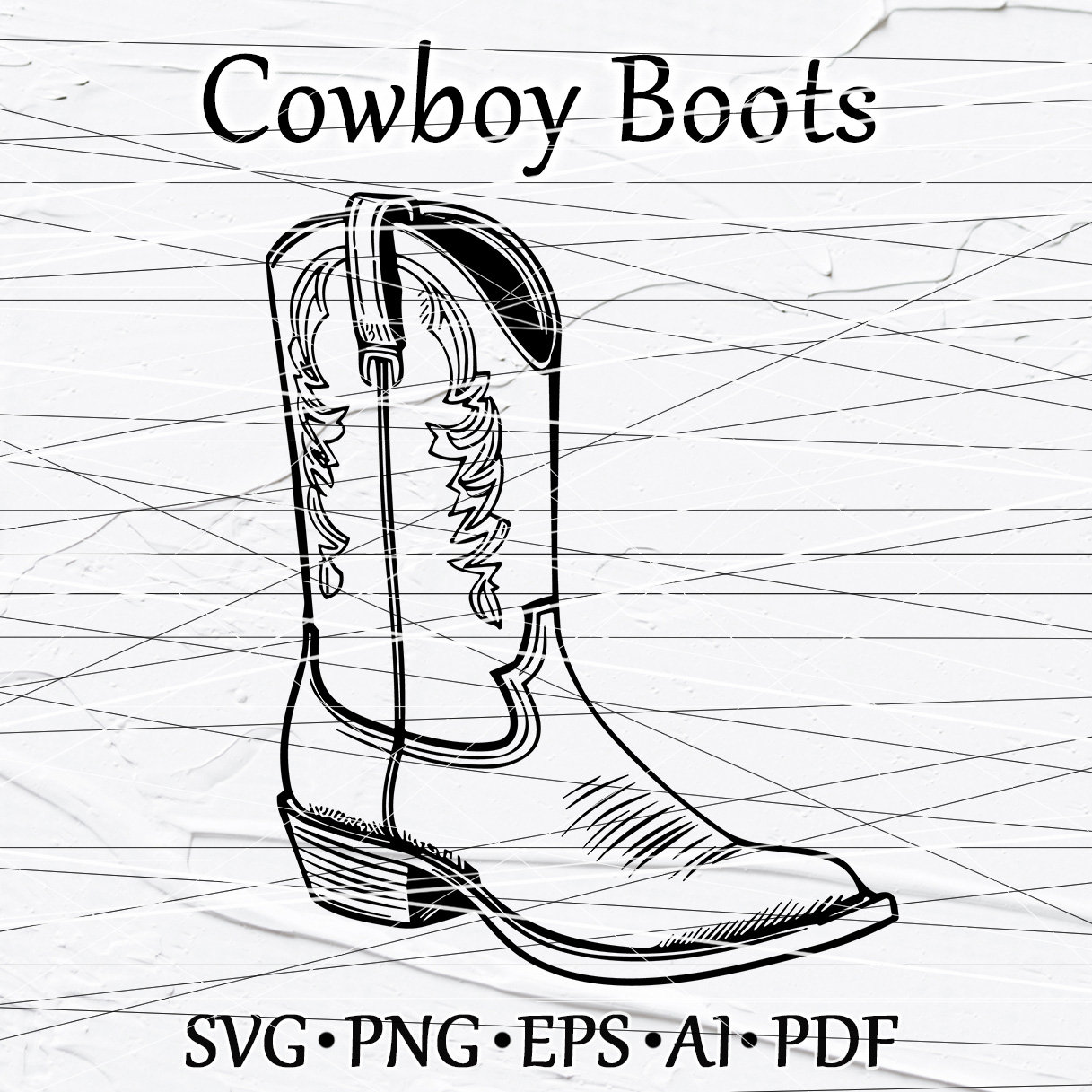 Cowboy Boots SVG, Western Boots Outlines. Rodeo Boots. Ranch, Cowgirl ...