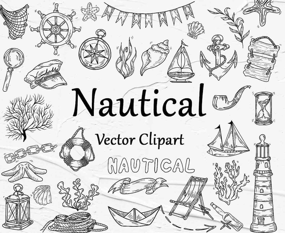 Nautical SVG Clipart, Vector Marine Clipart, Under the Sea Clipart ...