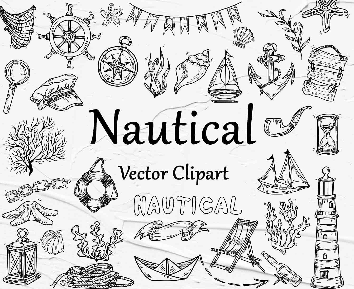 Nautical SVG Clipart, Vector Marine Clipart, Under the Sea Clipart ...