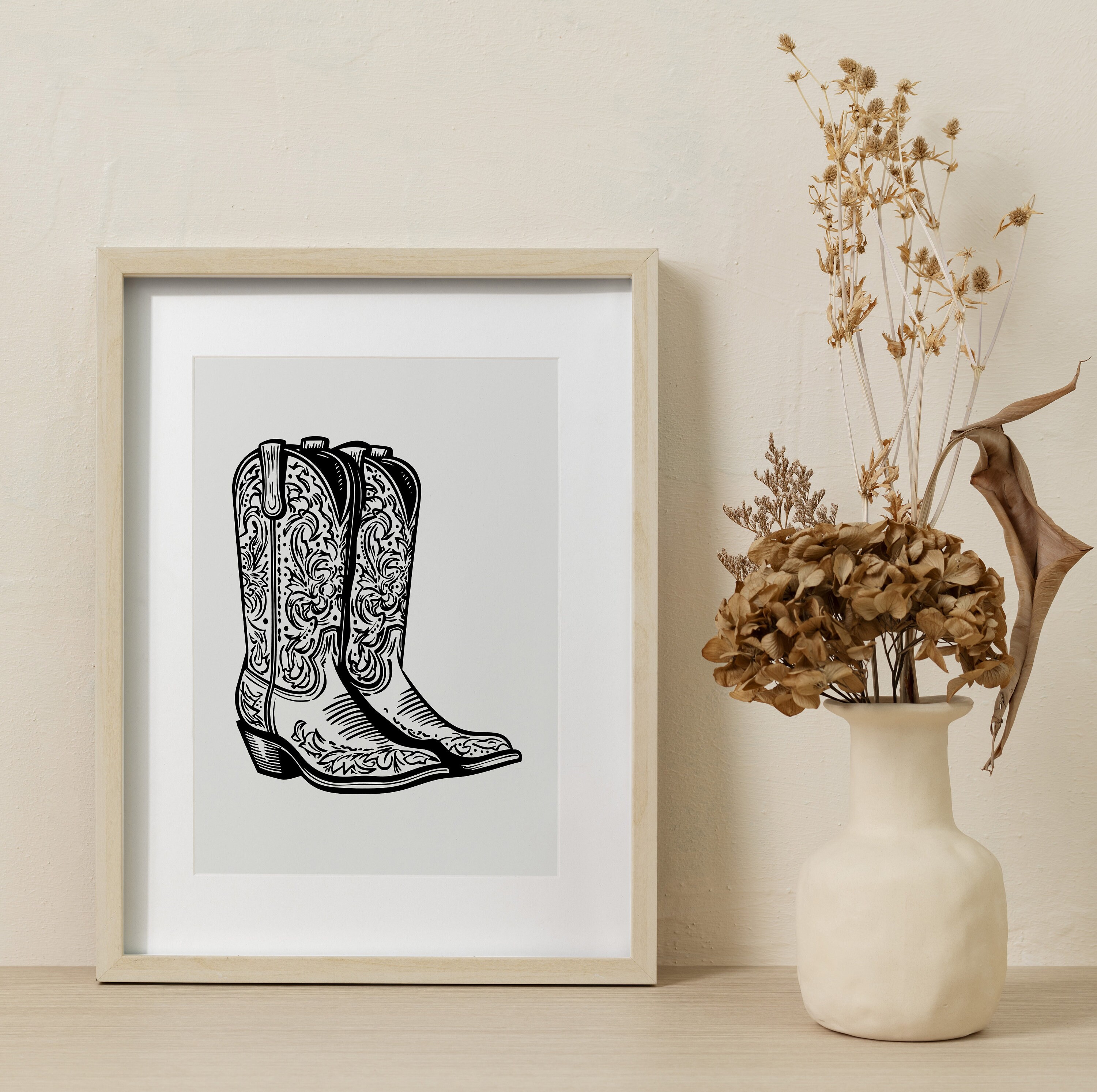 Cowboy Boots SVG, Western Boots Outlines. Rodeo Boots. Ranch, Cowgirl ...