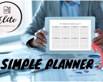 Excel Planner Spreadsheet Downloadable Template Simple Spreadsheet ...