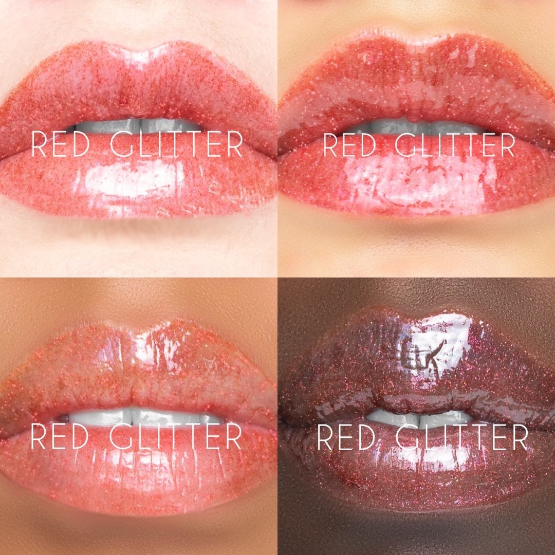 Lipsense Gloss Red Glitter - Etsy