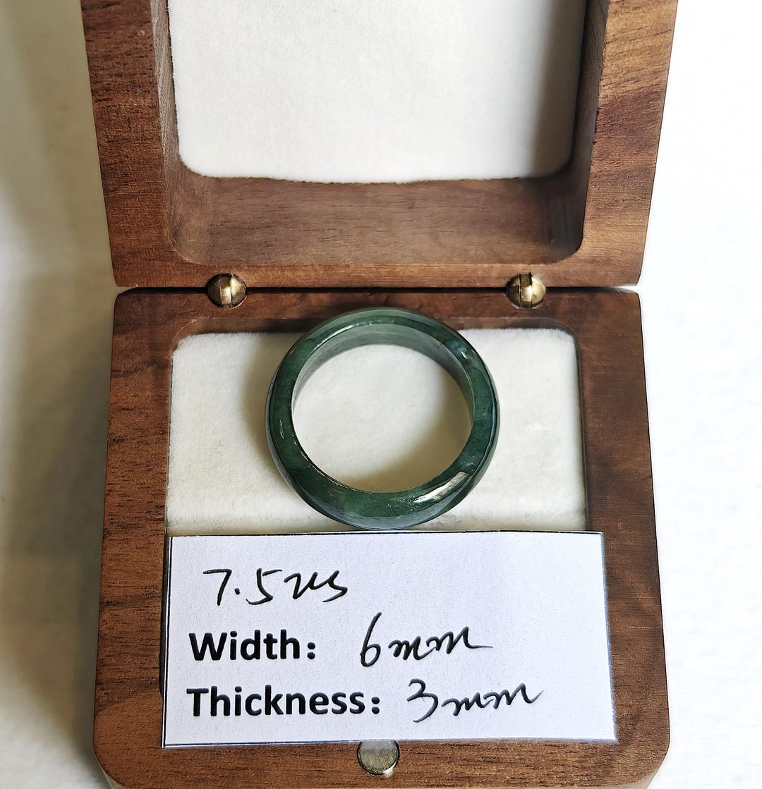 7.5US Real Jade Ring Natural Jadeite Grade A - Etsy