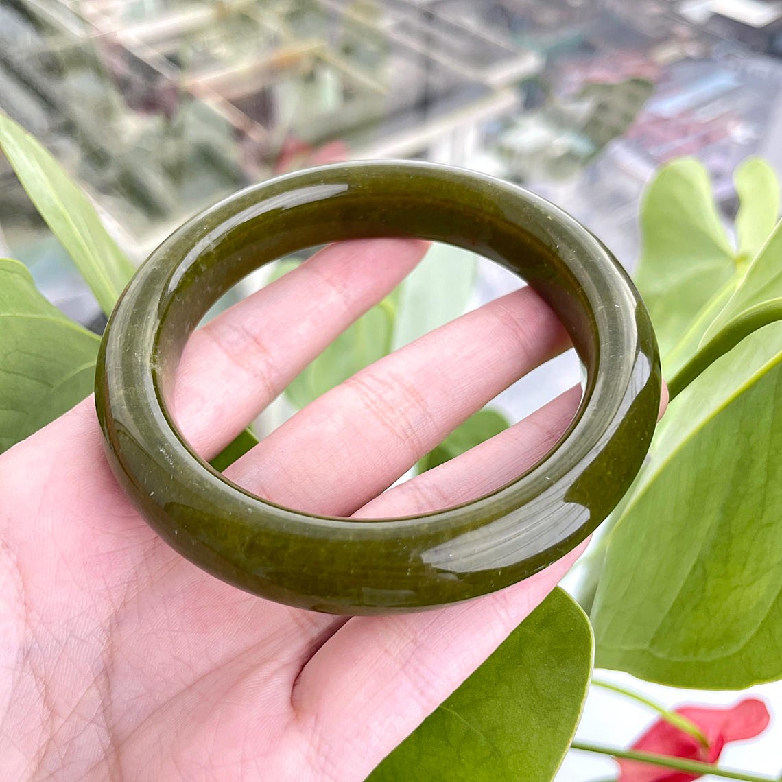 Real Jade Bangle Green Serpentine Bangle: Authentic Xiu Jade (62mm) - Etsy