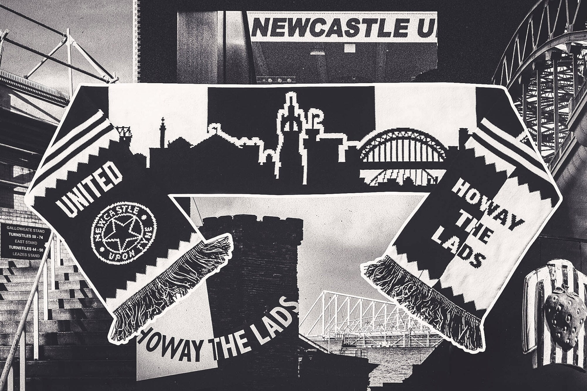 Newcastle Skyline Football Scarf - Etsy UK