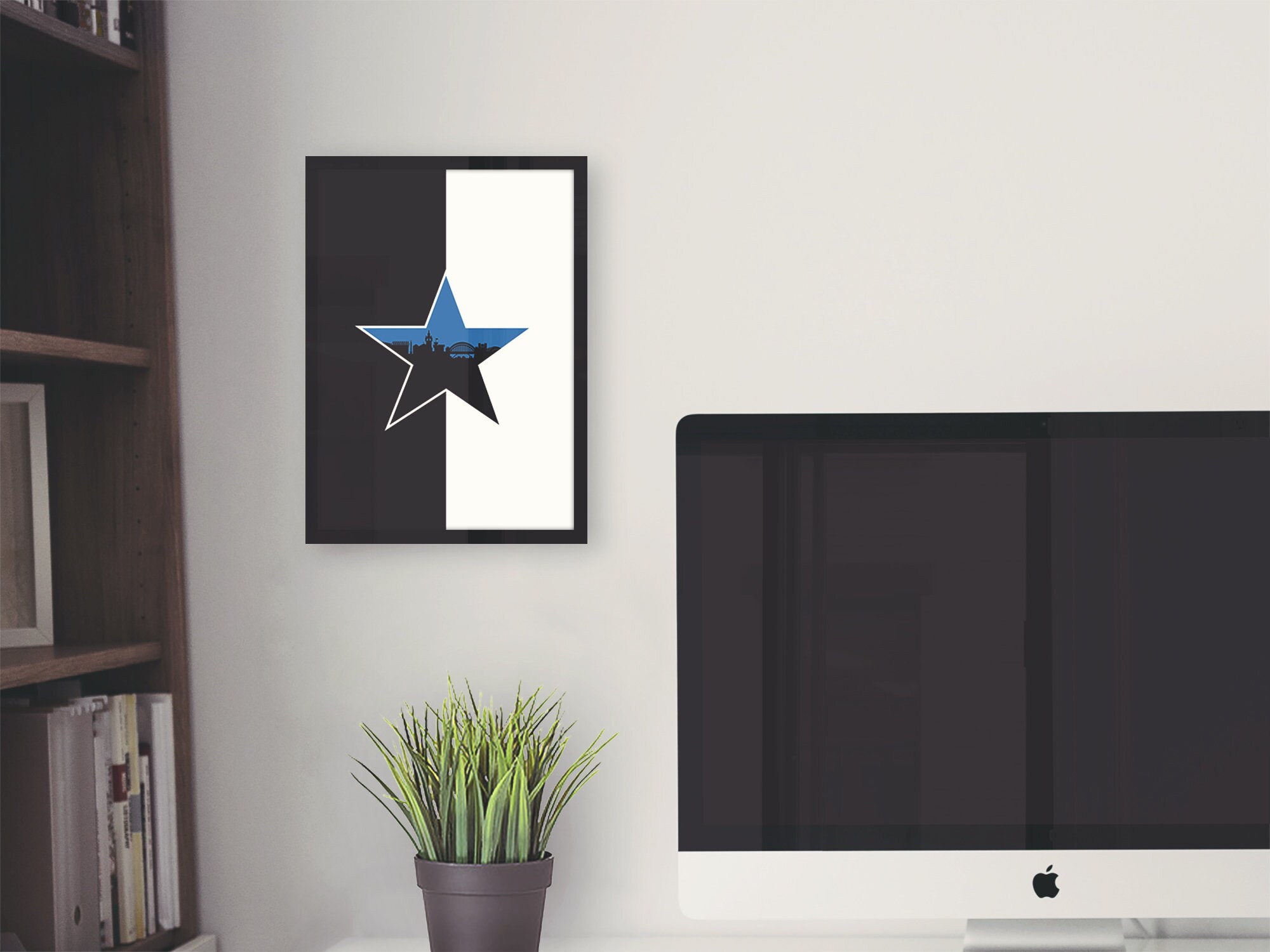 Newcastle Blue Star Illustration Print - Etsy
