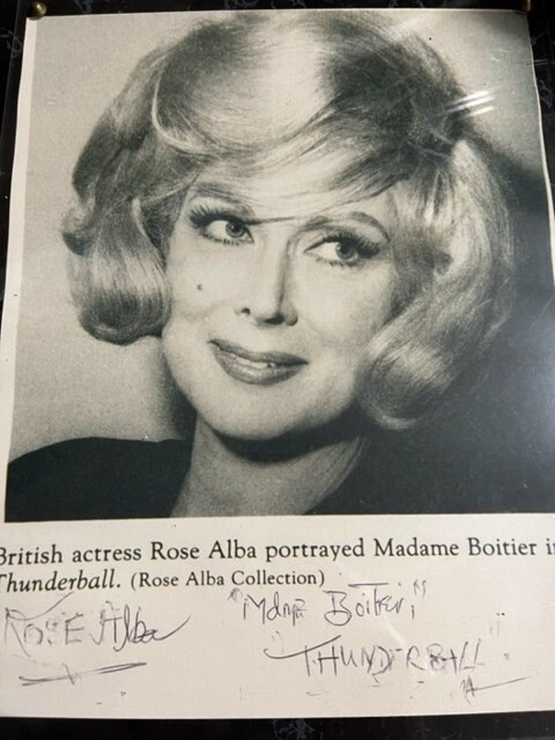 JB16 - James Bond Girl Rose Alba Autographed Photo From Thunderball With COA. - Etsy