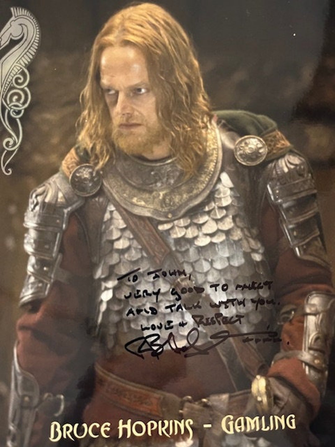 LOTR Actor Bruce Hopkins as Gamling Autographed Photo With COA. - Etsy