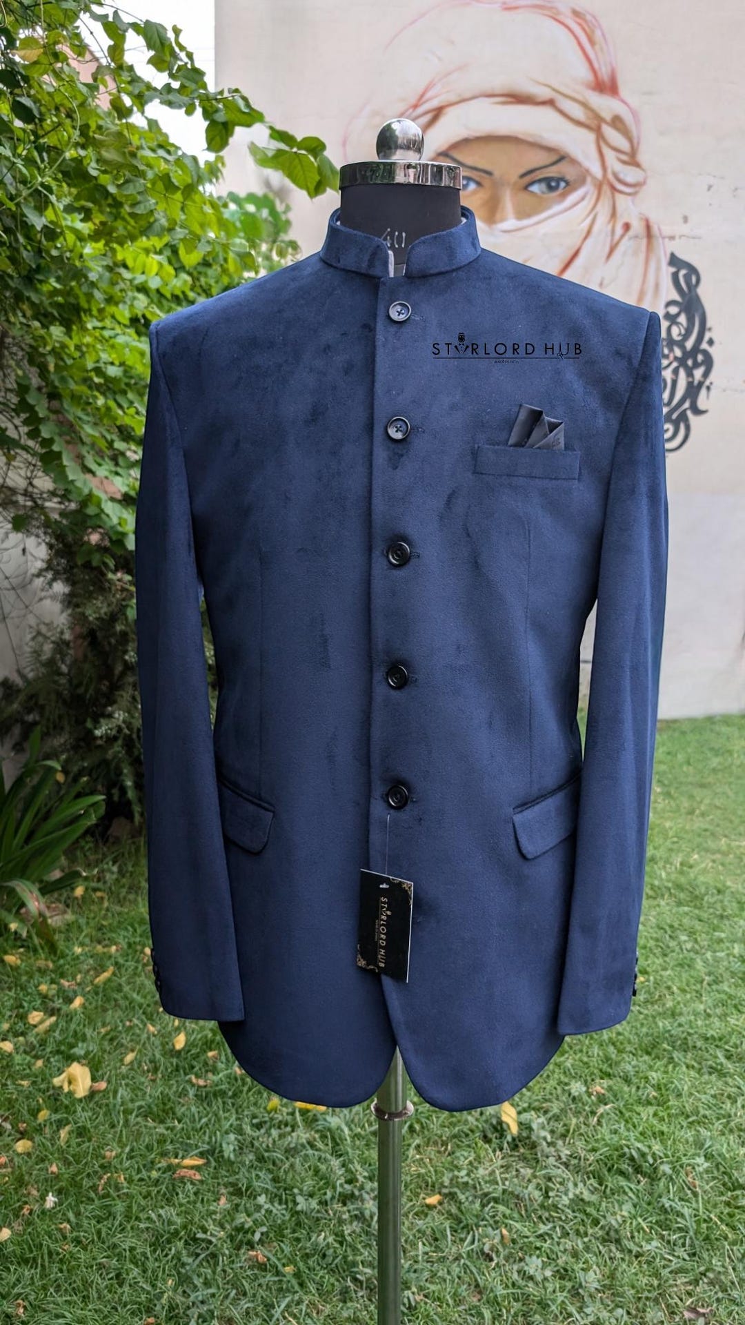 Men's Velvet Blue Formal Jacket Perfect Wedding Jacket Groom's Coat Six ...