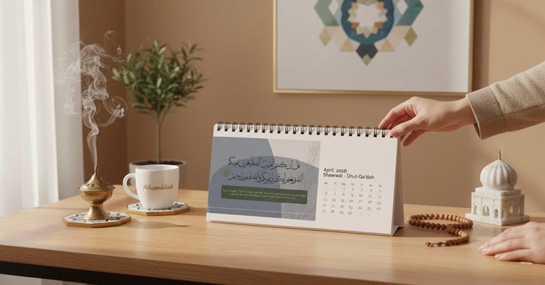 2026 Islamic Minimalist Desk Calendar | Personalised Muslim Gift ...