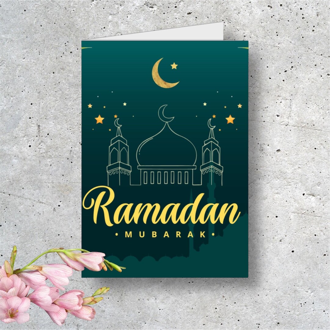 Personalised Ramadan Mubarak Greeting Card, Ramadan Green Card, Ramadan ...