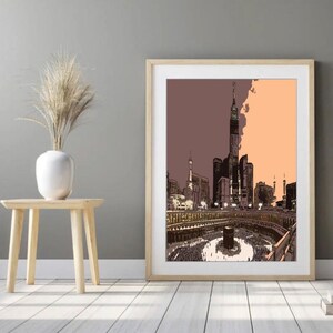 Kaaba Pink Artistic Modern Arabic Islamic Poster,printable Wall Art ...